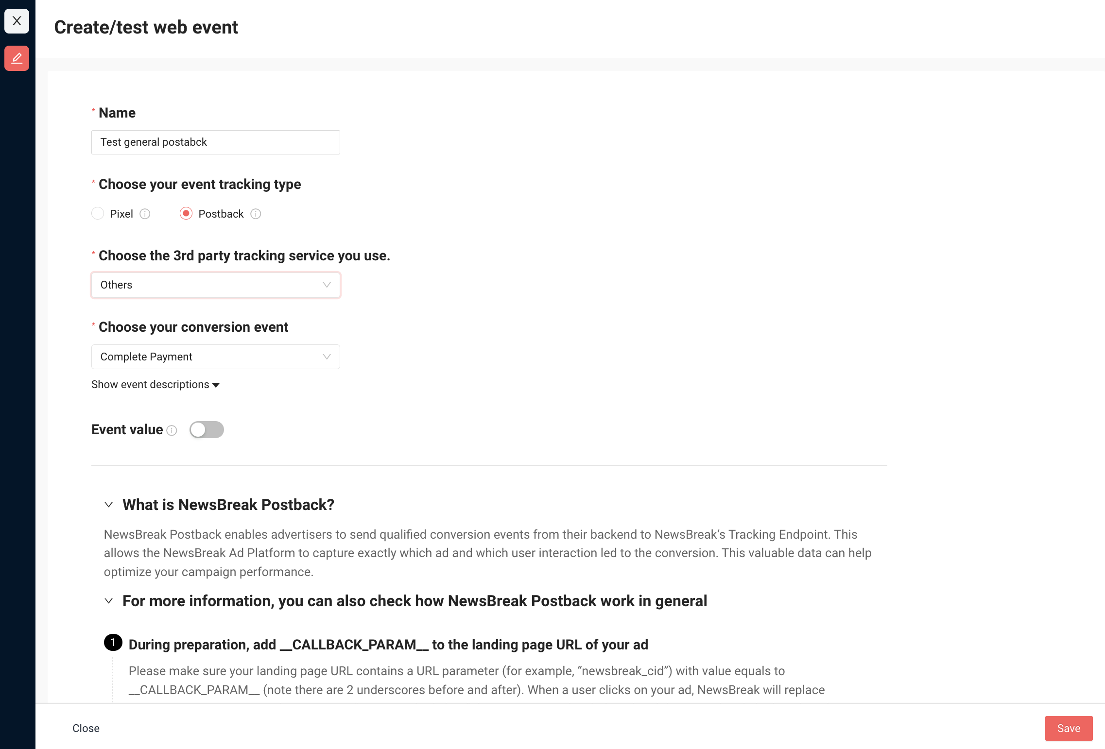 How to integrate a general NewsBreak Postback – NewsBreak Help Center